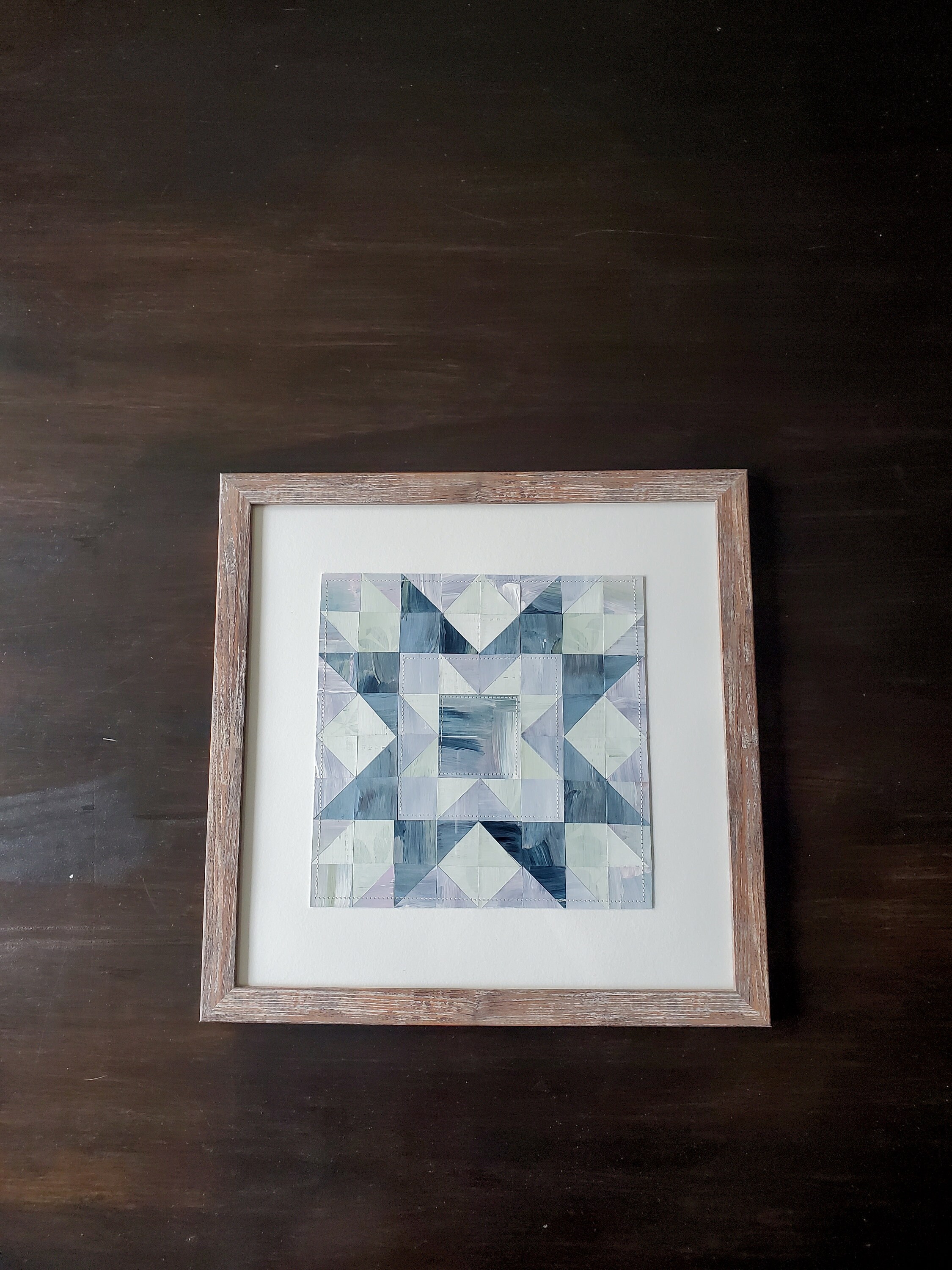 Original Sawtooth Star Collage 12x12 | Framed Quilt Block | Geometric ...