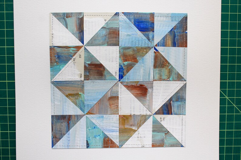 Pinwheel Paper Quilt Art 12x12 Original Paper Collage - Etsy