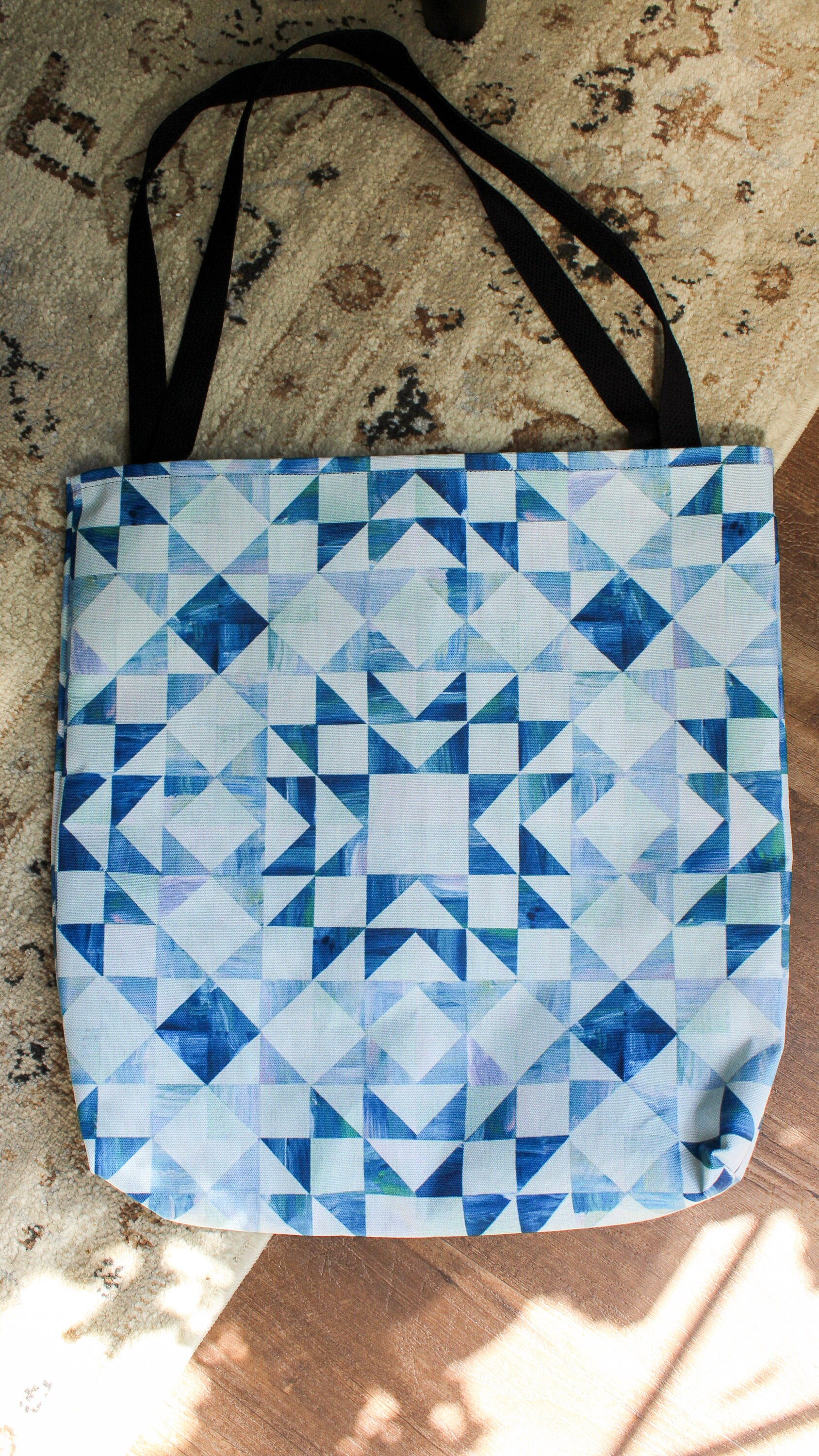 Sawtooth Star Repeat Pattern Tote Bag AOP All Over Print Geometric ...