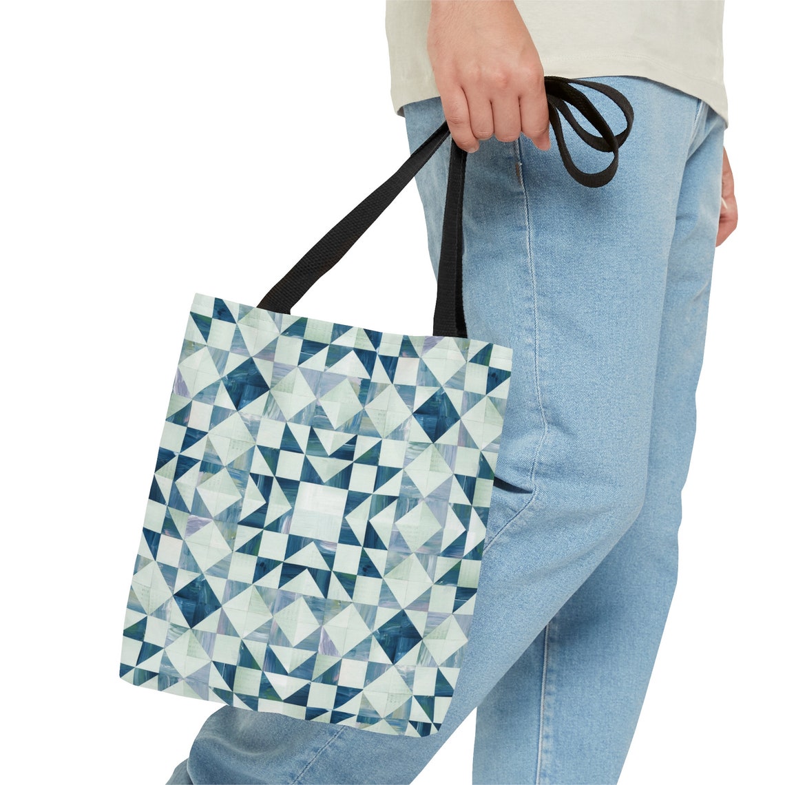 Sawtooth Star Repeat Pattern Tote Bag AOP All Over Print Geometric ...