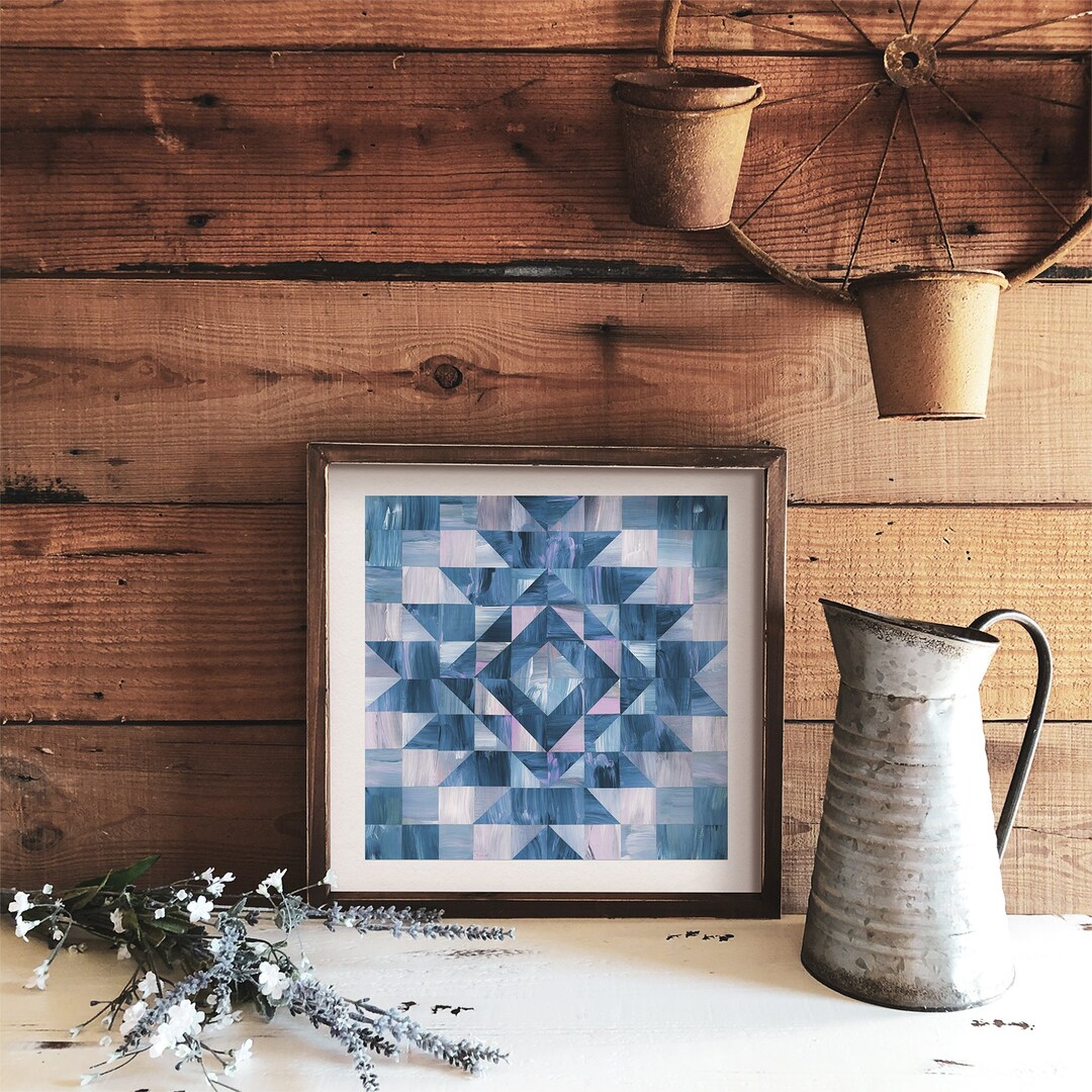 Aztec Quilt Block Collage Art Print 12x12 | 8x8 | 6x6 | Giclée Print ...