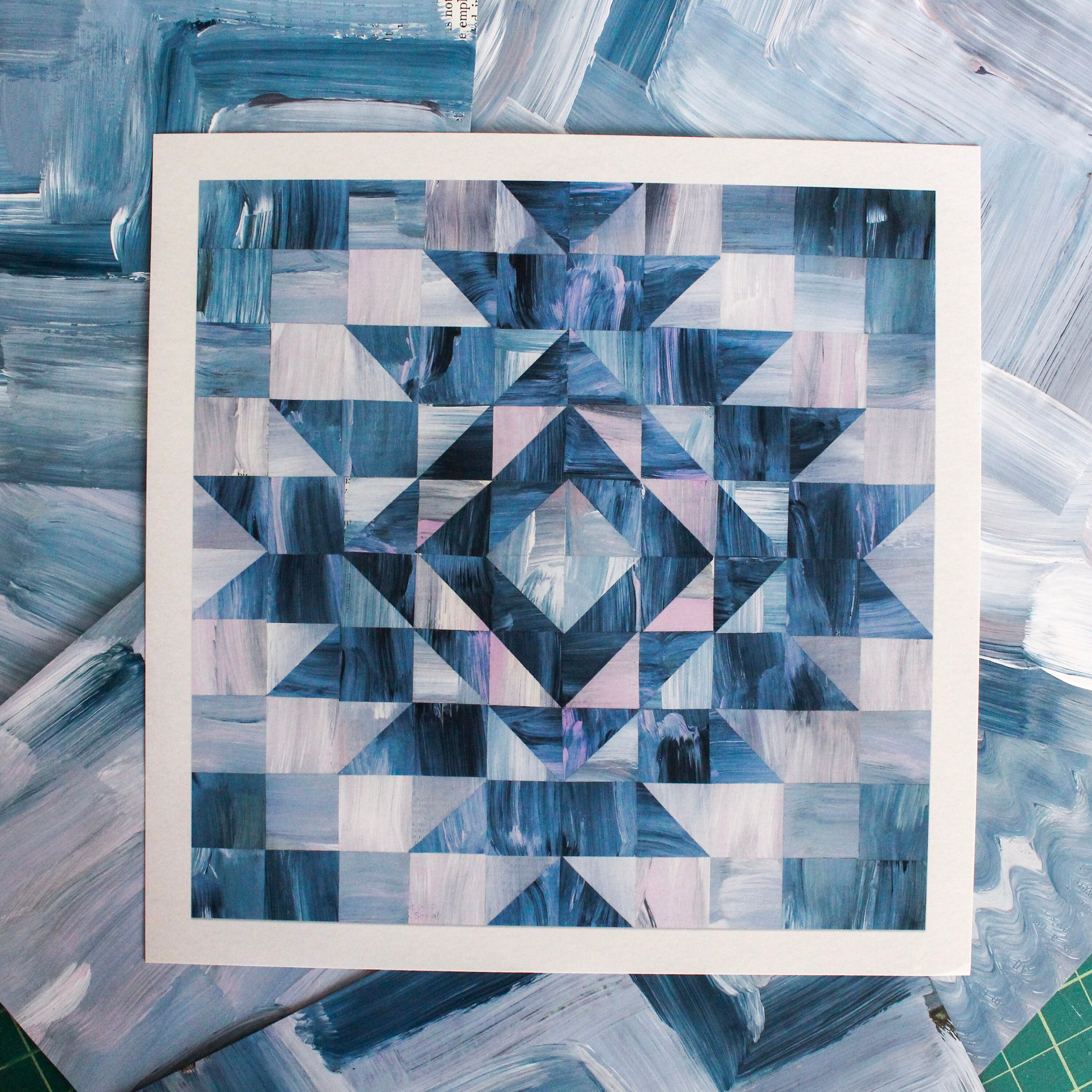 Aztec Quilt Block Collage Art Print 12x12 8x8 6x6 Giclée - Etsy