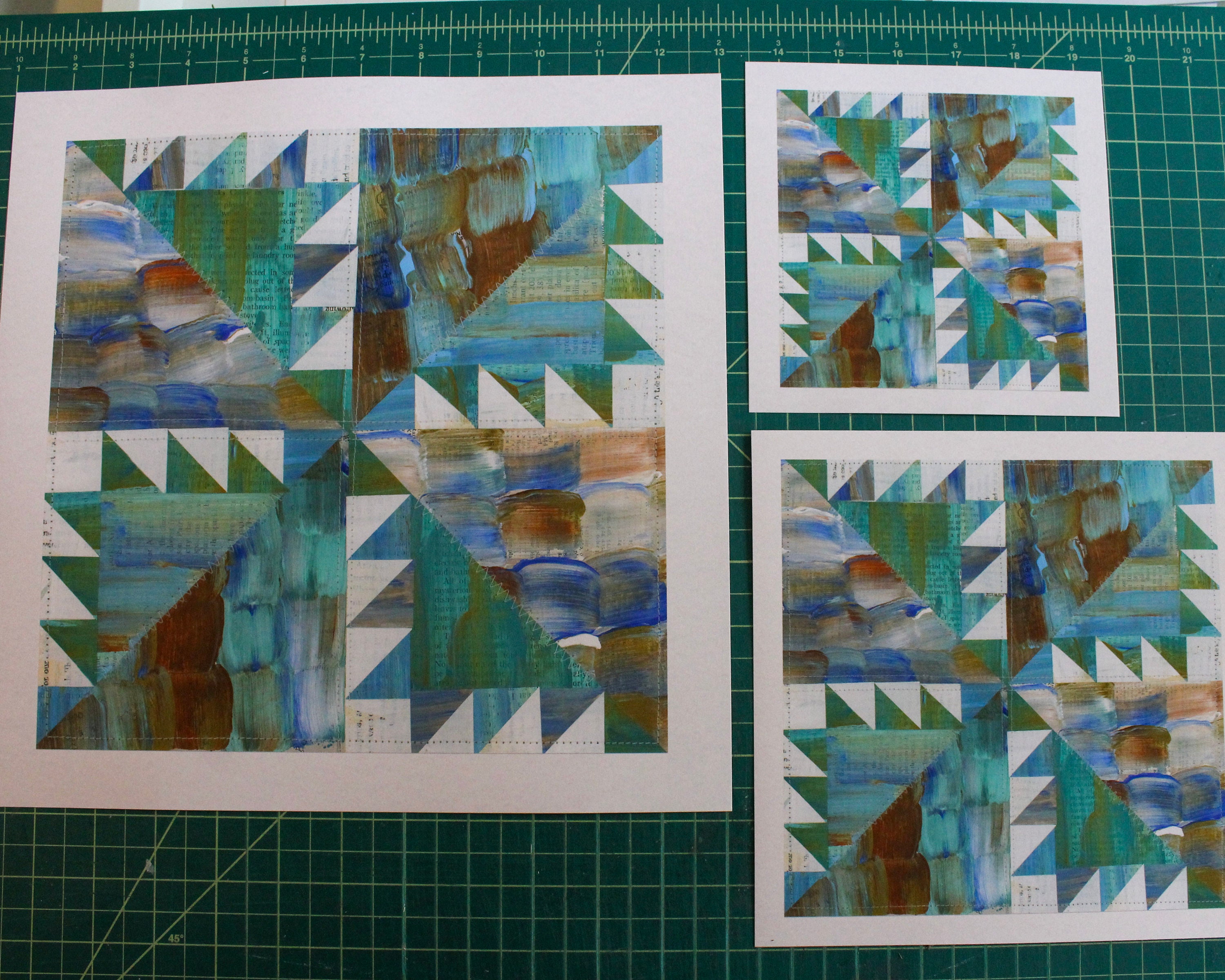Sawtooth Pinwheel Collage Art Print 12x12 8x8 6x6 Giclée Print Quilt ...