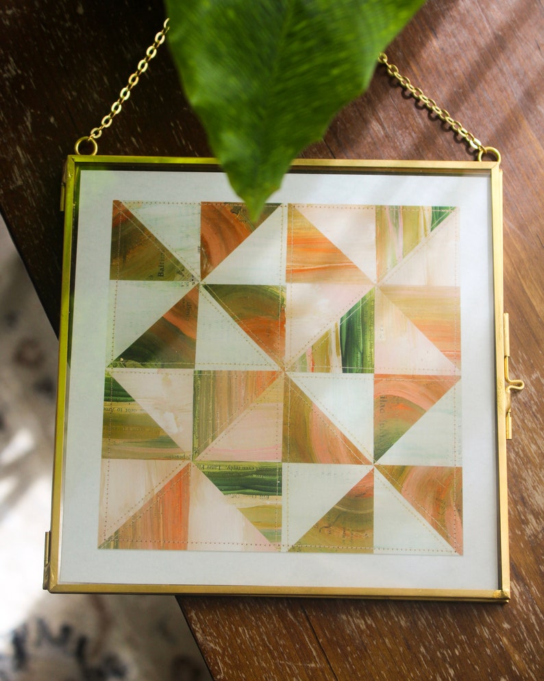 Pinwheel Triangle Quilt Block Print 8x8 6x6 Giclée Print Paper Quilt ...