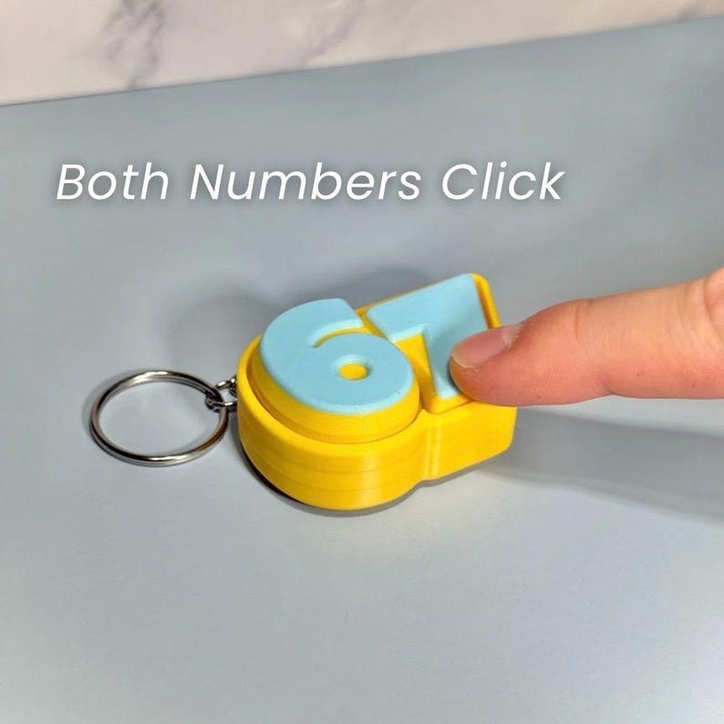 67 Clicky Keychain - Fun Colourful Clicky Keychain - 3D Printed Novelty ...