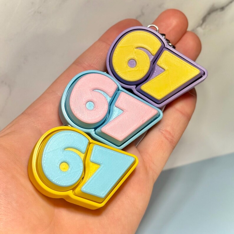 67 Clicky Keychain - Fun Colourful Clicky Keychain - 3D Printed Novelty ...