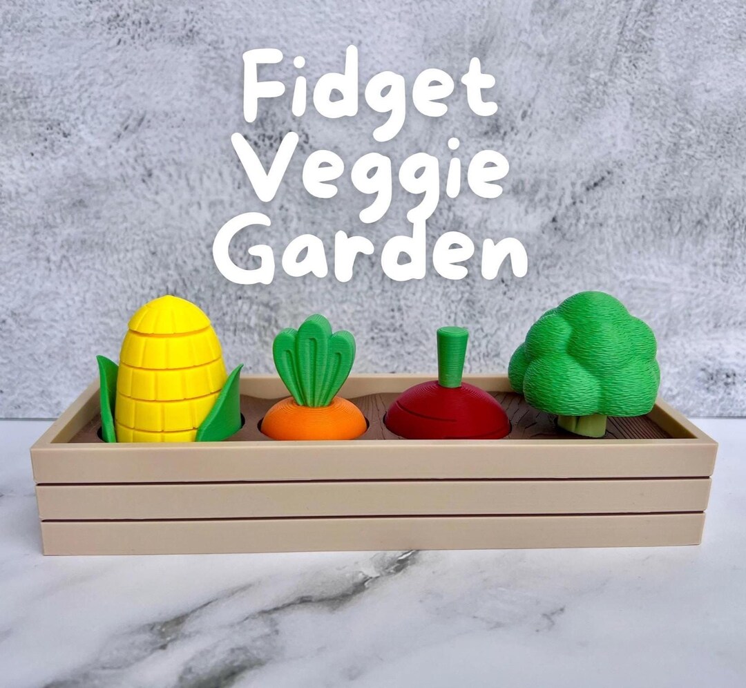Fidget Veggie Garden Set | 3D Printed Sensory Toy | Bouncy Broccoli ...