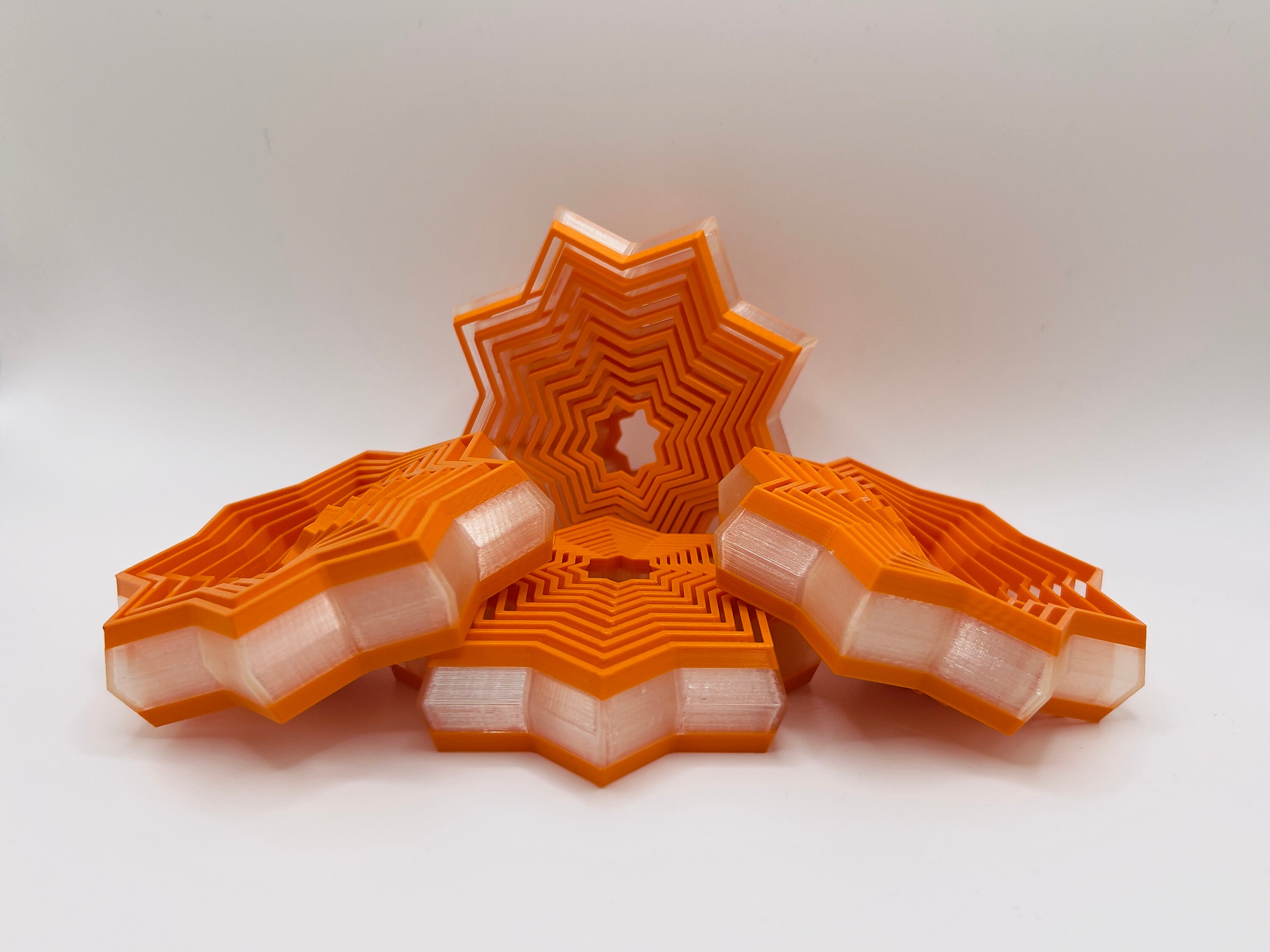 LIMITED EDITION Star Fidget Toy Transparent/orange 3D Printed Gift ...
