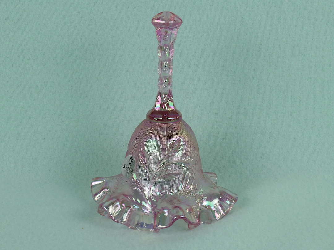 Fenton Art Glass Iridized Transparent Pink Regular-sized Bell, Fenton ...