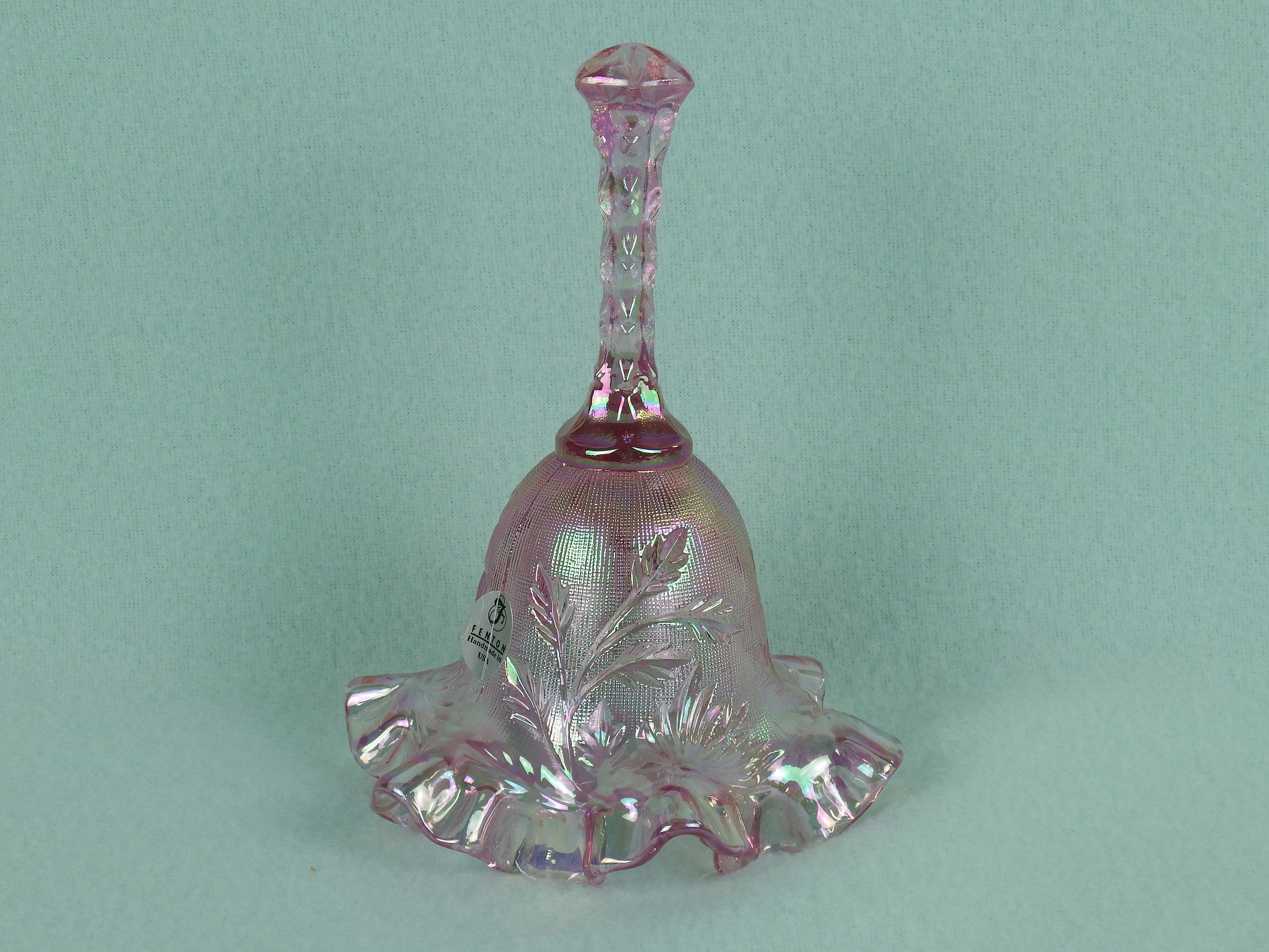 Fenton Art Glass Iridized Transparent Pink Regular-sized Bell, Fenton ...