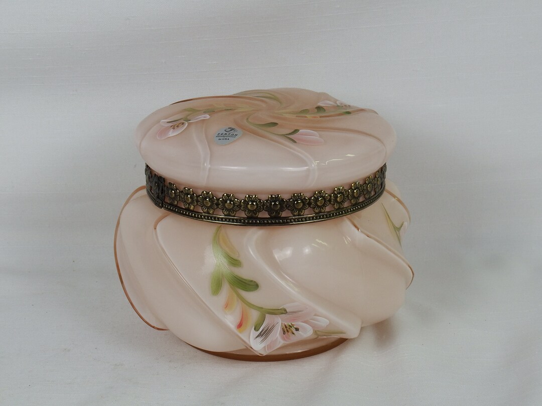 Fenton Art Glass Sunset Overlay Wave Crest Candy Box Fenton - Etsy