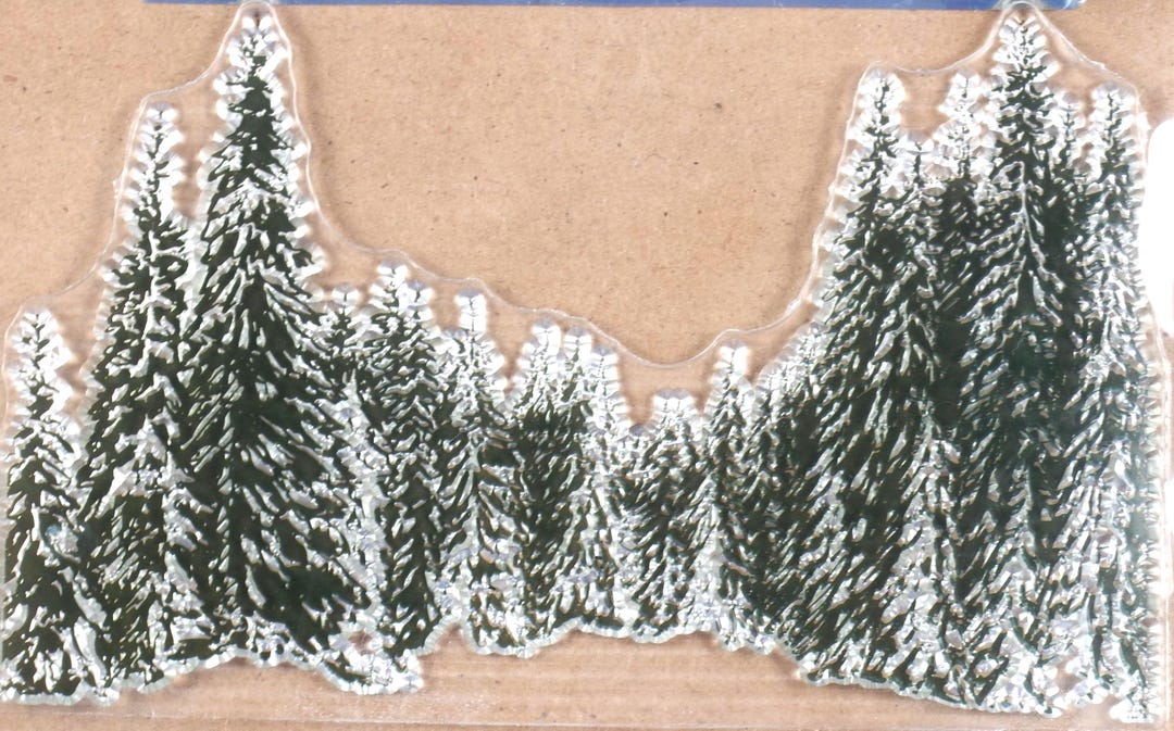 Evergreen Trees Rubber Stamp - Etsy