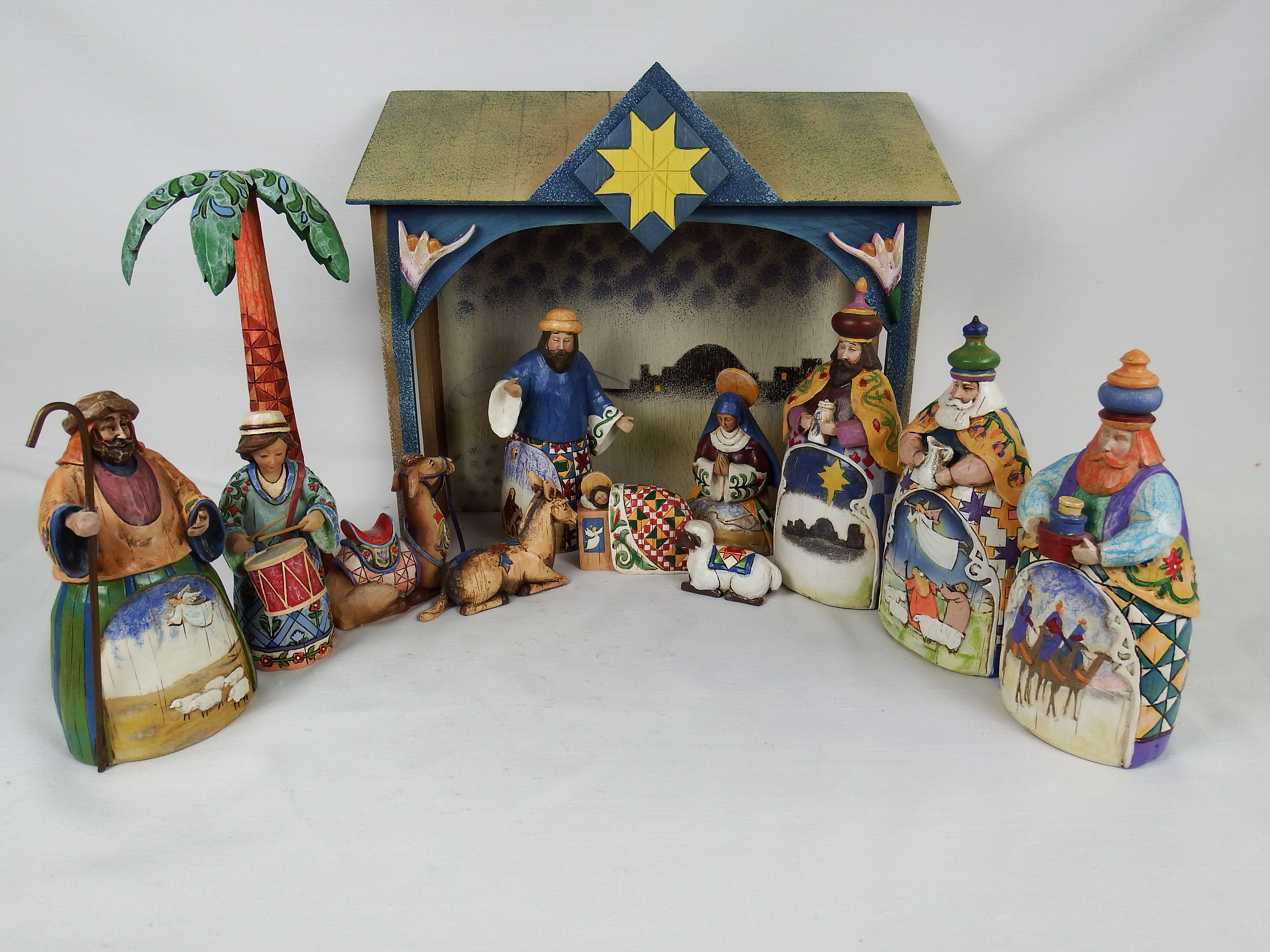 Jim Shore Designs Heartwood Creek 2003 Blue Nativity Set, Story of ...