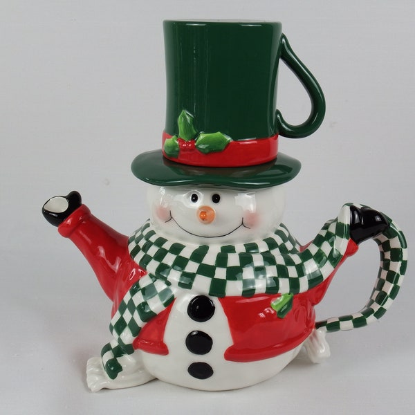 Snowman Teapot - Etsy