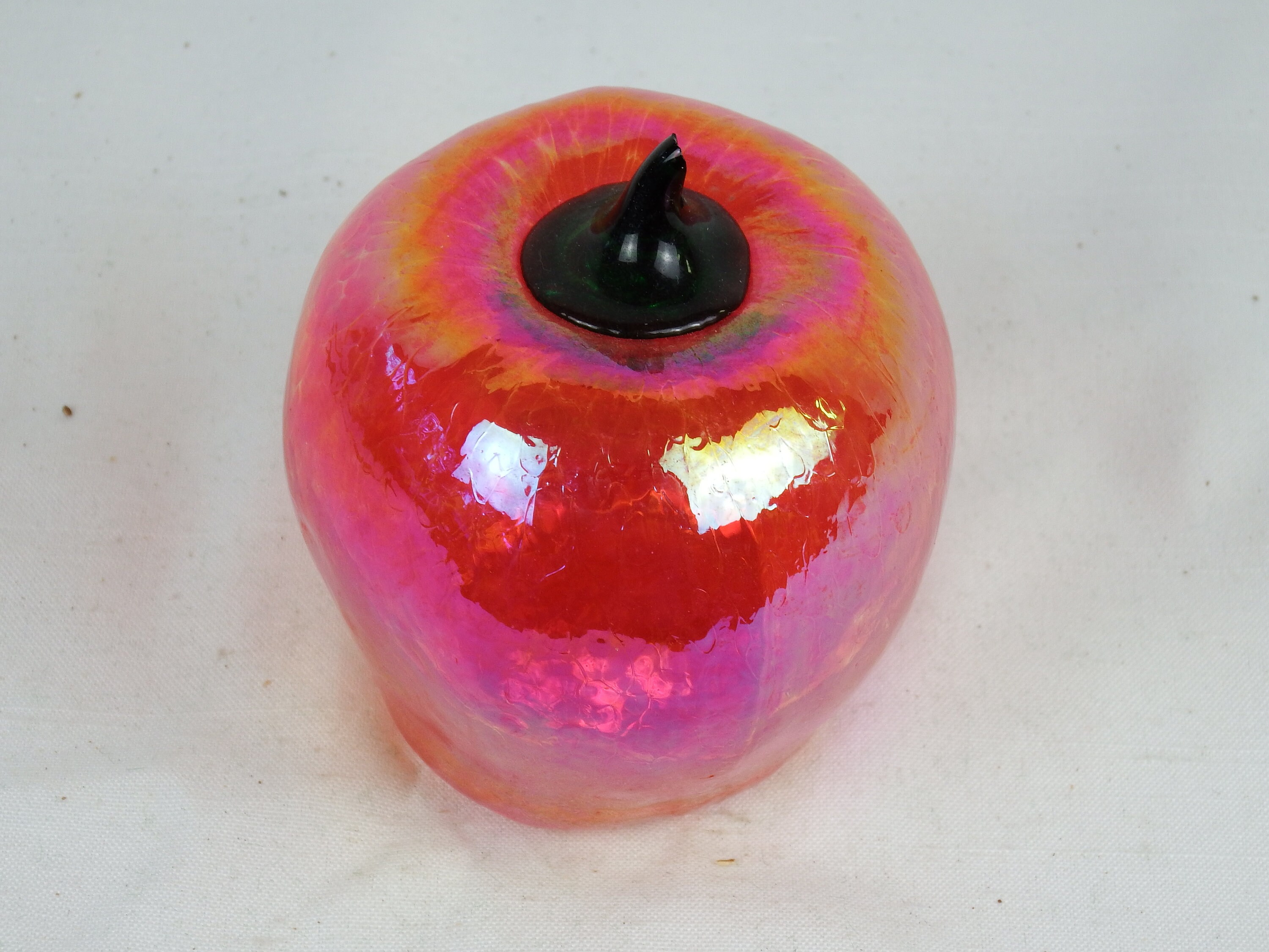 Glass Iridized Red Apple - Etsy