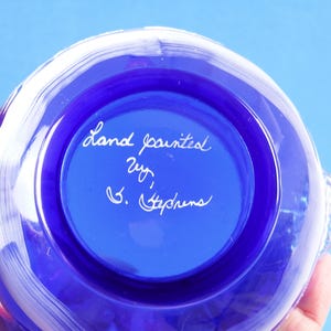 Fenton Art Glass Mary Gregory Style Cobalt Blue Pitcher, Frank Fenton ...