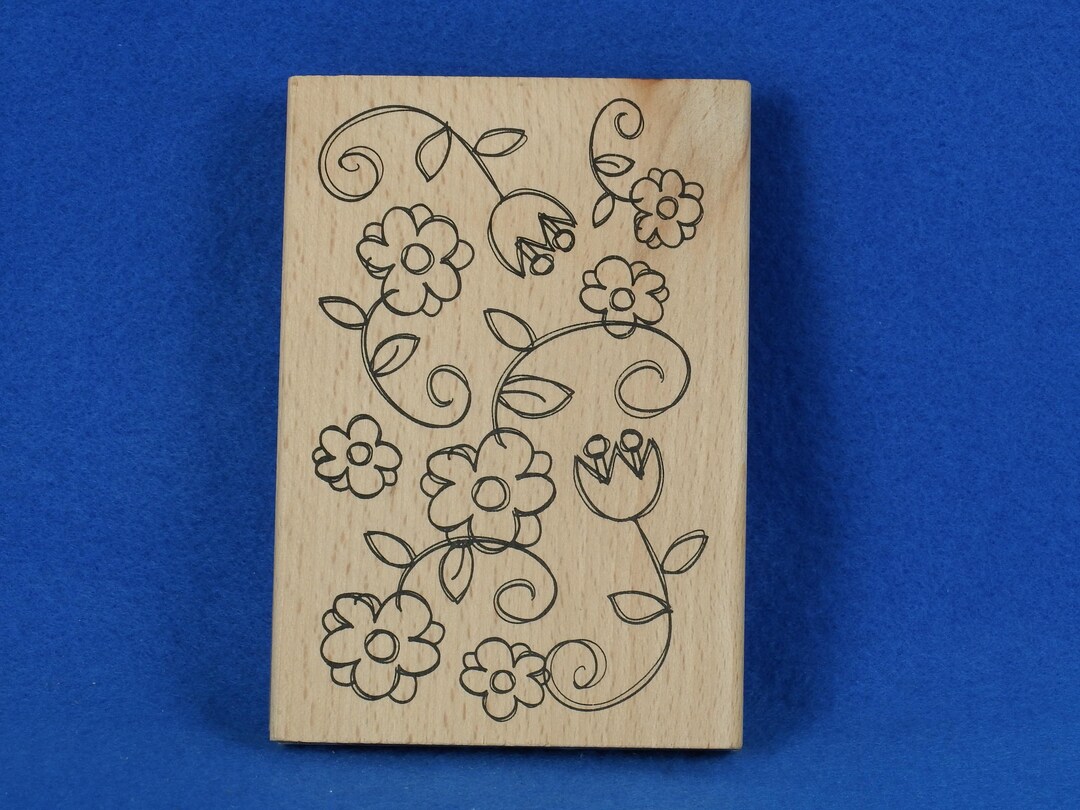 Ditto Double Visions Scrollwork Flowers Rubber Stamp, Embossing ...