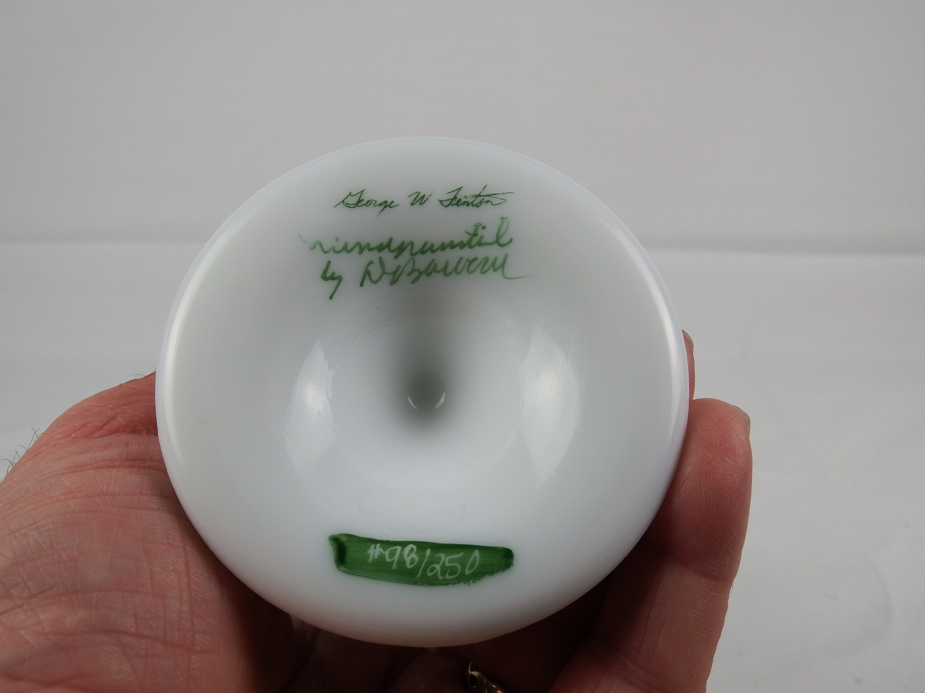 Fenton Art Glass Limited Edition 98/250 George Fenton Signature Milk ...