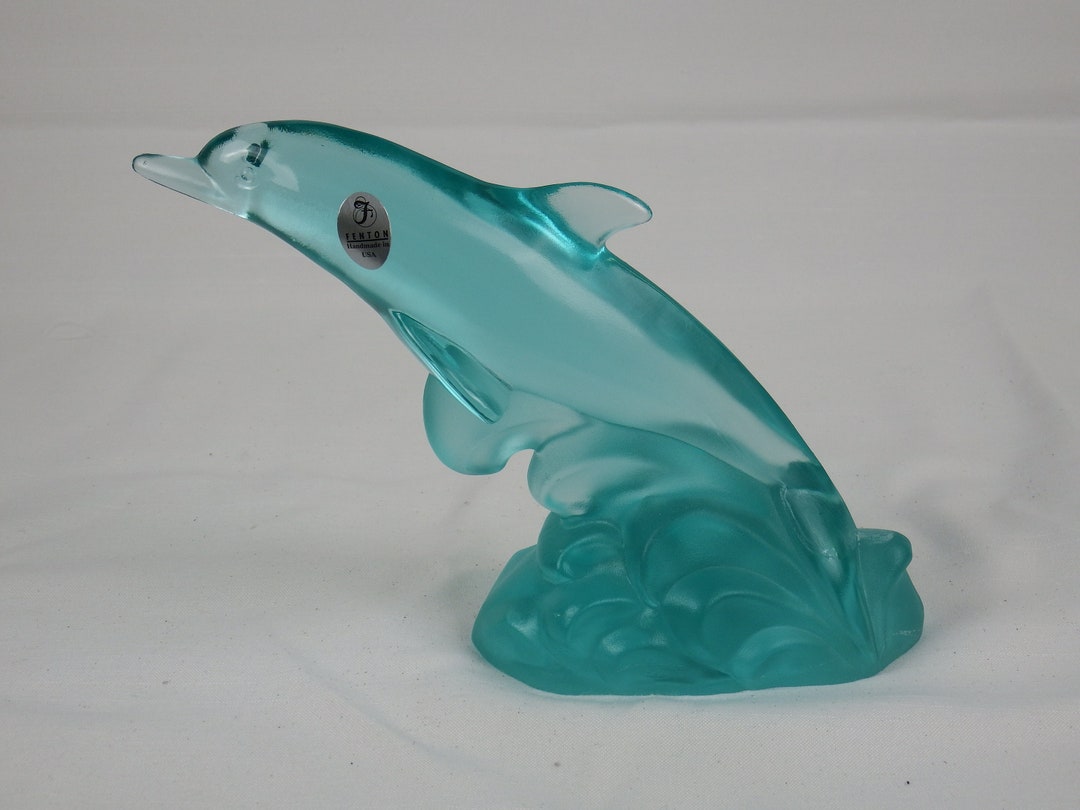 Fenton Art Glas Aqua Blue Dolphin, Fenton Fish, Bill Fenton ...