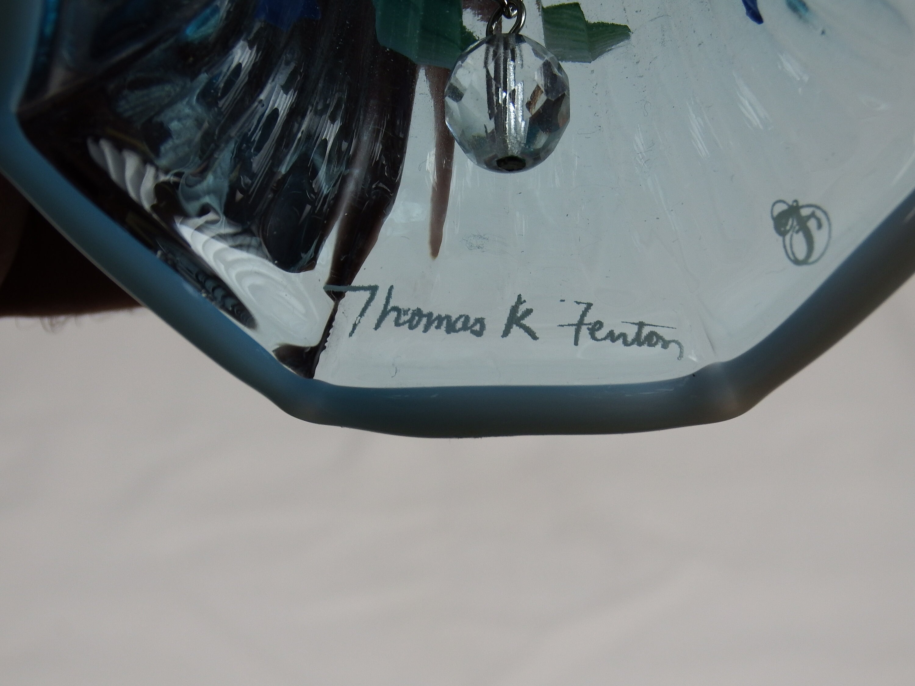Fenton Art Glass Blue Mini Bell Signed by Tom Fenton, Fenton Bell ...