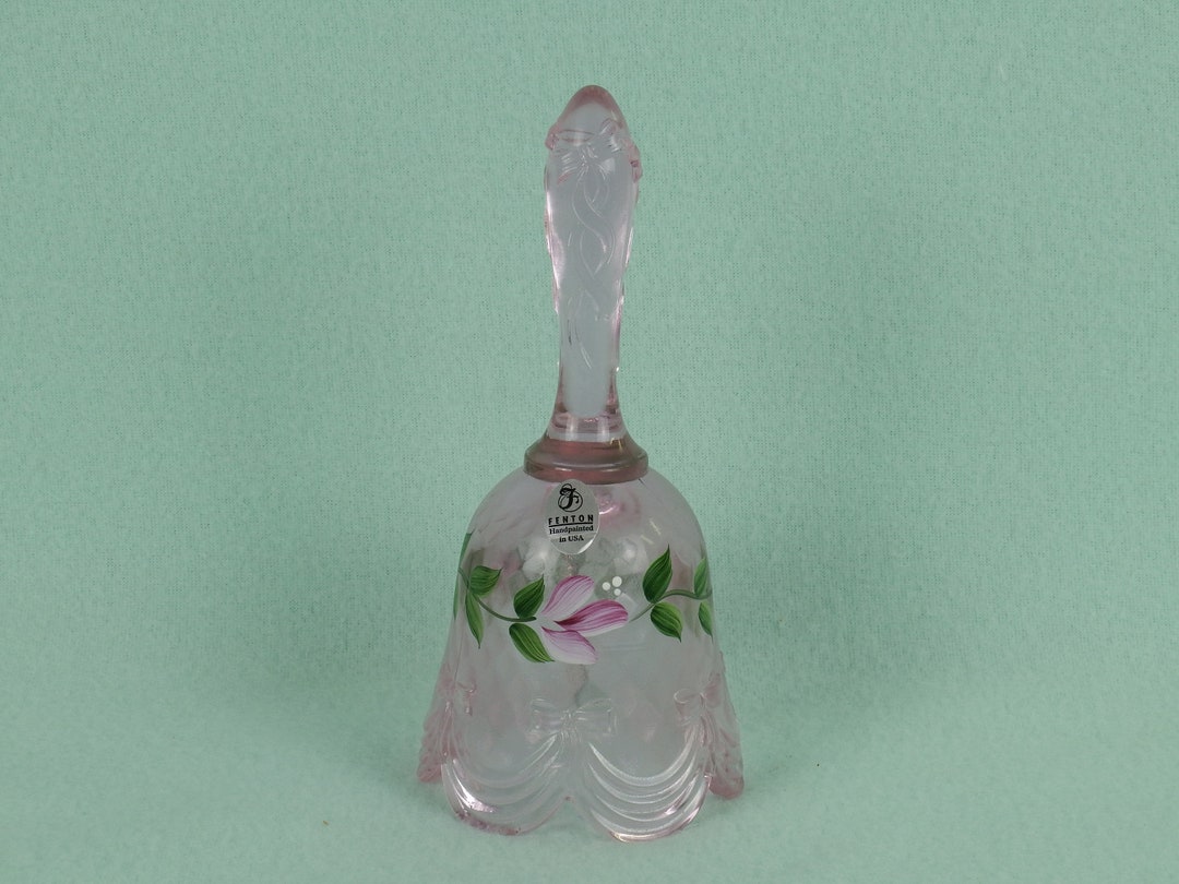 Fenton Art Glass Transparent Pink Regular-sized Bell, Fenton Bell ...