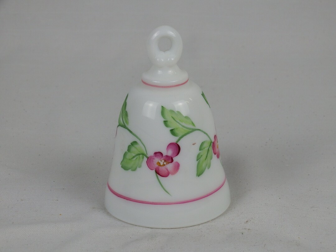 Fenton Art Glass White Mini Milk Glass Bell, Fenton Bell, Fenton Mini ...