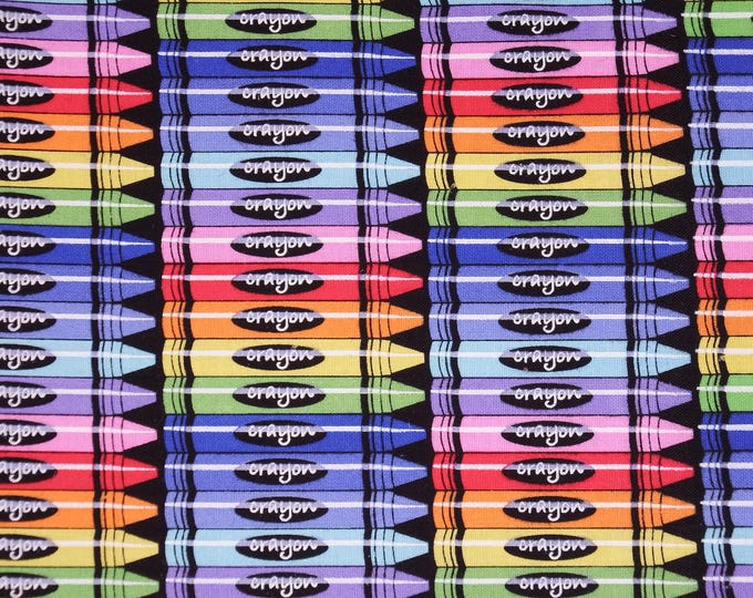 Multi-color Crayons Cotton Fabric, Material, Sewing, Crafting, Patterns ...