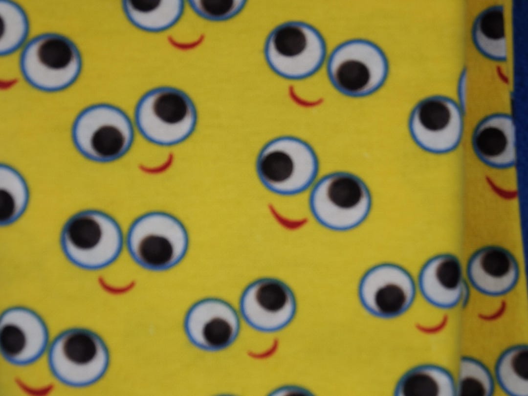 Yellow Flannel Fabric With Googly Eyes, Smiley Faces (22x36 Inch) - Etsy