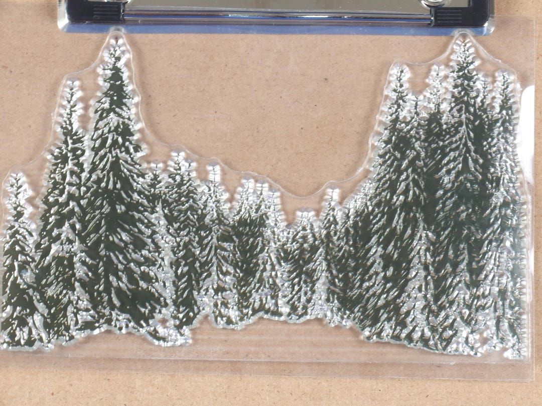 Momenta Evergreen Trees Flat Rubber Stamp, Ink, Colored Pencils, Crafts ...