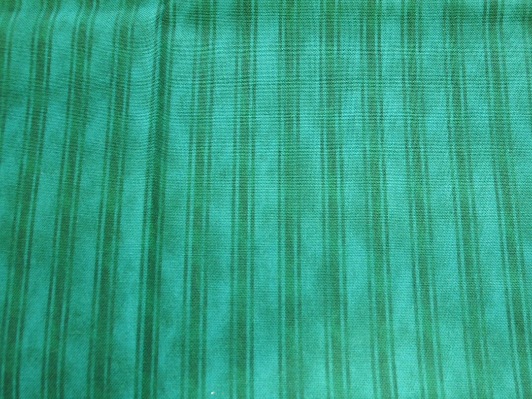 Variegated Striped Cotton Fabric: Dark Jade Green & Blue, Home Decor - Etsy