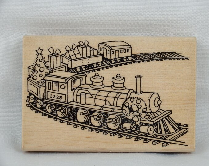 Stampendous Christmas Toy Train Rubber Stamp, Paper Crafting, Handmade ...
