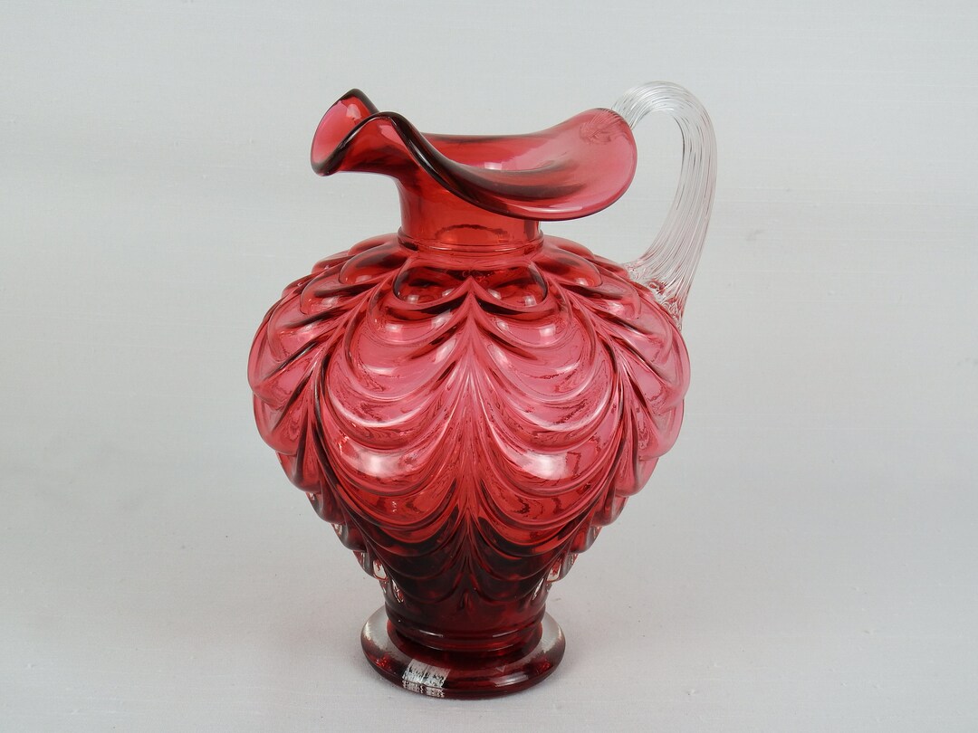 Fenton Art Glass 1998 Diamond Jubilee Collection Cranberry Drapery ...