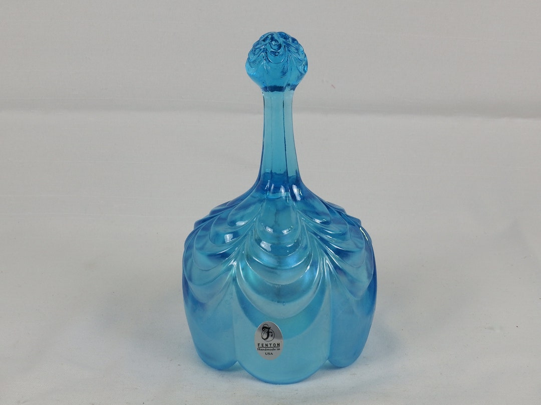 Fenton Art Glass Nancy Fenton Signature Iridized Azure Blue Drapery ...