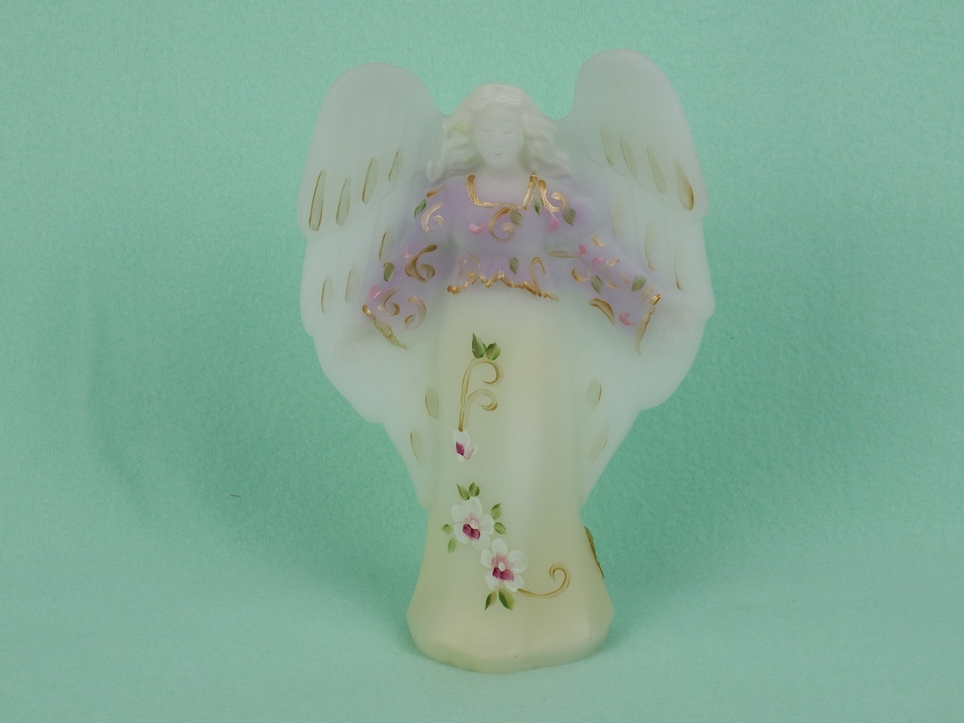 Fenton Art Glass Limited Edition #899/1000 Soft Matte White Angel ...