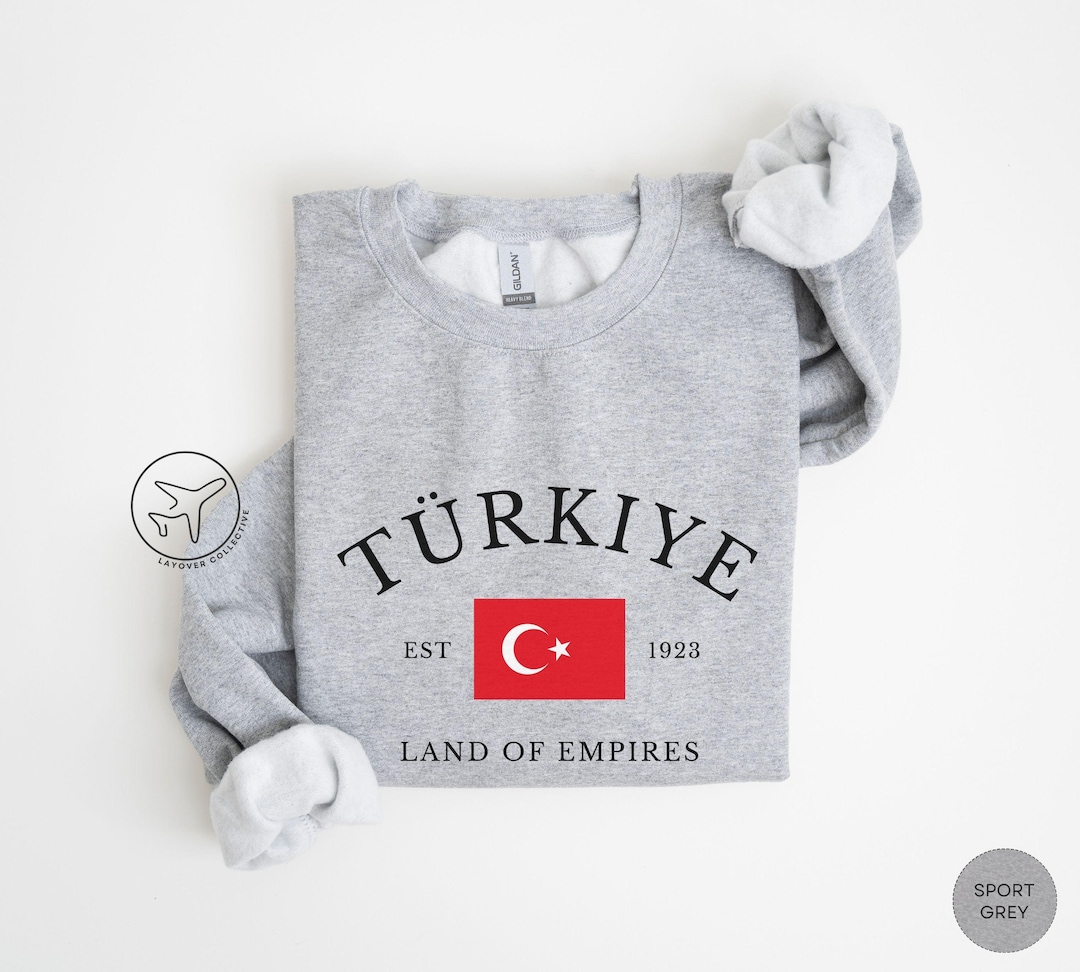 Turkey Flag Sweatshirt, Turkish Pride Pullover, Türkiye Flag Crewneck ...