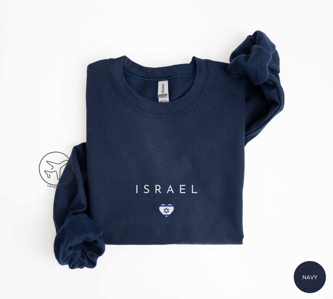 Israel Heart Flag Sweatshirt, Star of David Pullover, Jewish Pride Gift ...