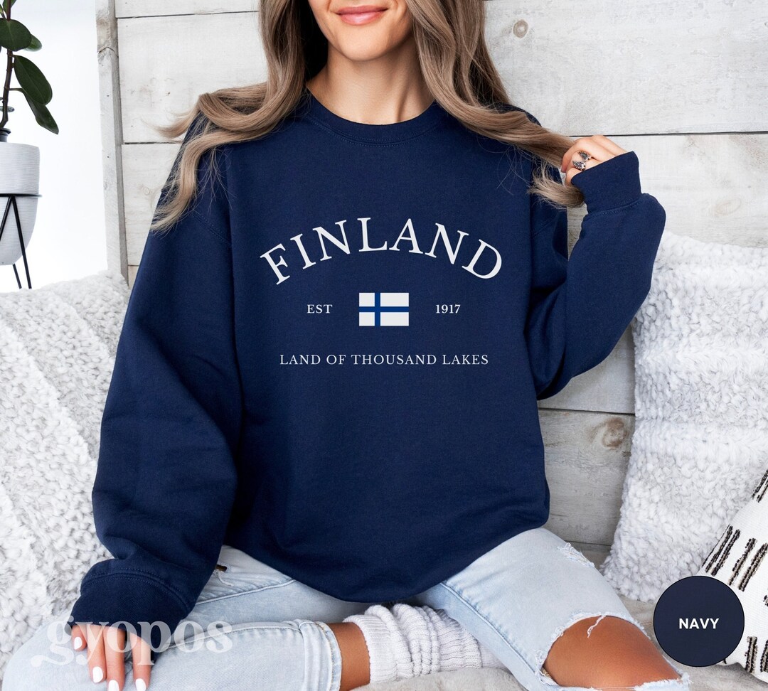 Finland Flag Pullover Sweatshirt, Finland Crewneck Shirt, Finland ...