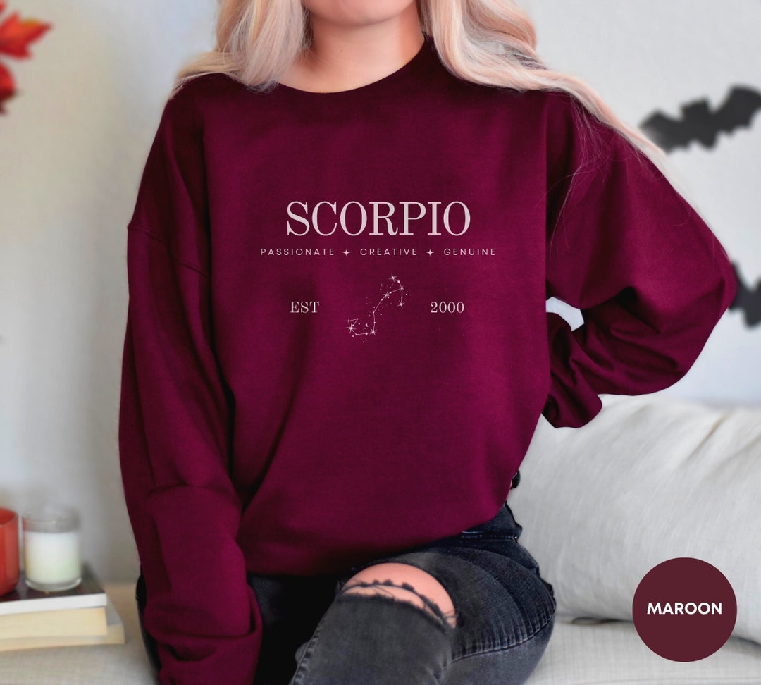 Zodiac Sweatshirt Constellation Sweater, Custom Horoscope Sweatshirt ...