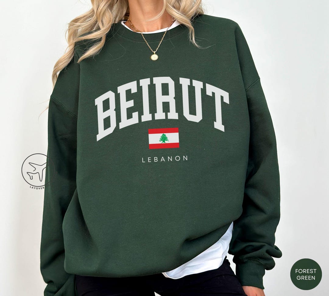 Beirut Lebanon Sweatshirt, Lebanese Flag Crewneck, Lebanese Heritage ...