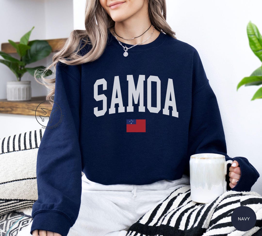 Samoa Flag Sweatshirt, Samoan Pride Pullover, Pacific Island Crewneck ...
