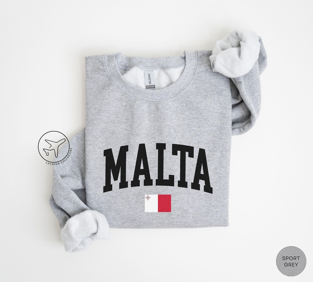 Malta Sweatshirt, Maltese Flag Pullover, Travel Gift for Malta Lovers ...