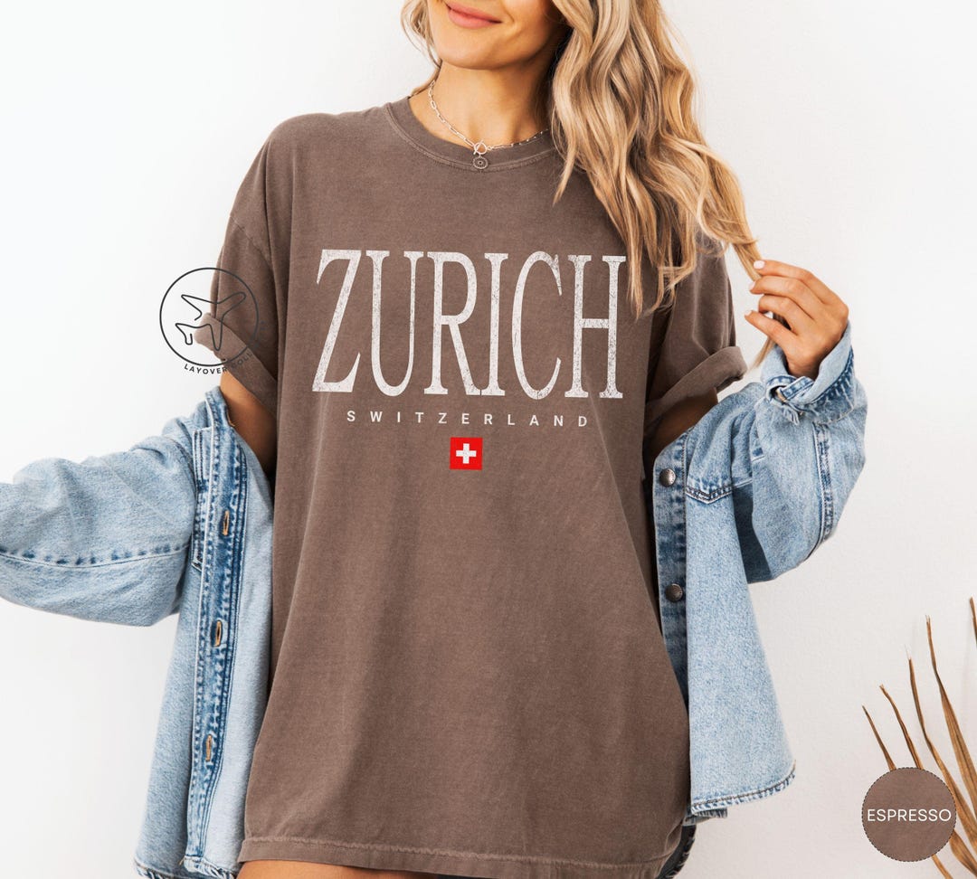 Distressed Zurich Switzerland T-shirt, Swiss Flag Graphic Tee ...