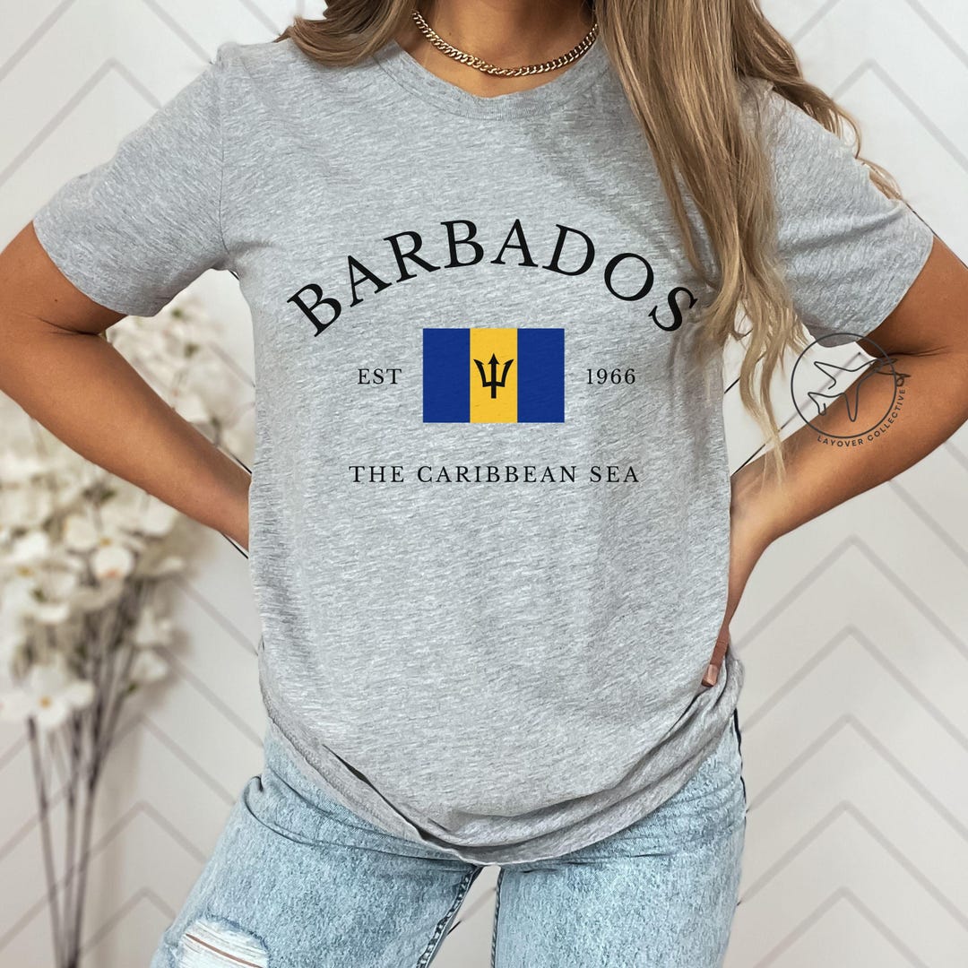 Barbados Shirt, Bajan Flag Tee, Caribbean Travel Souvenir - Etsy