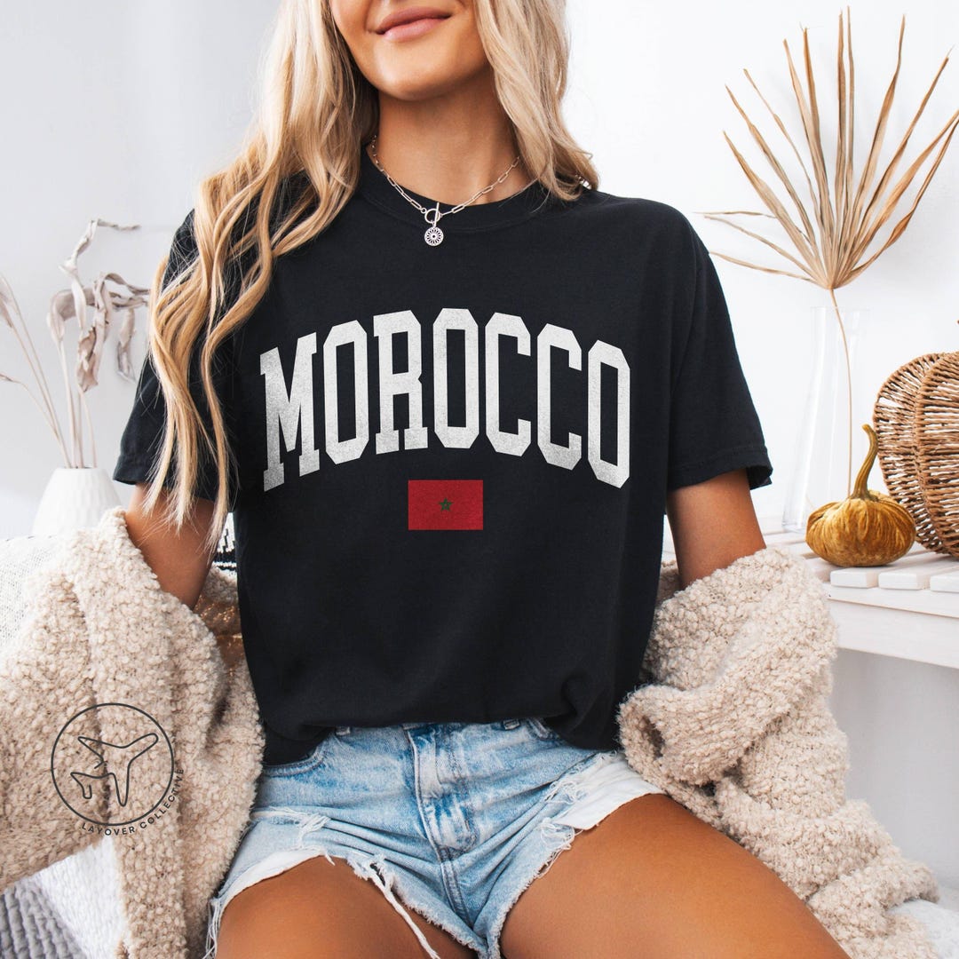 Morocco Flag Shirt, Moroccan Heritage Tee, North Africa Travel Shirt - Etsy