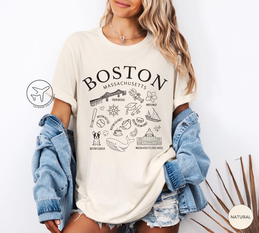 Boston Shirt, Boston MA T-shirt, Boston Tee, Boston Doodle Graphic ...