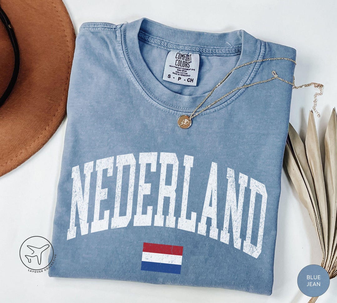 Distressed Nederland Shirt, Dutch Flag Tee, Vintage Varsity Style ...