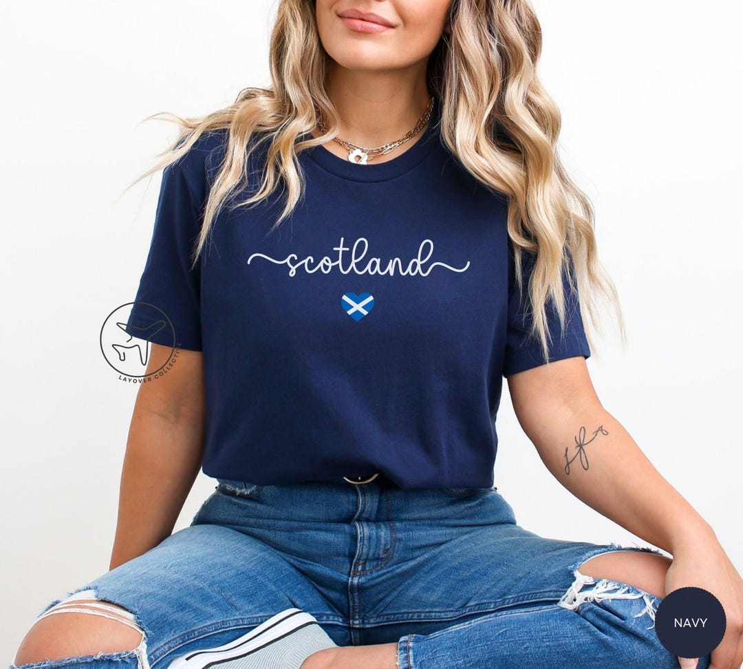 Scottish Heart Flag T-shirt, Scotland Travel Gift - Etsy