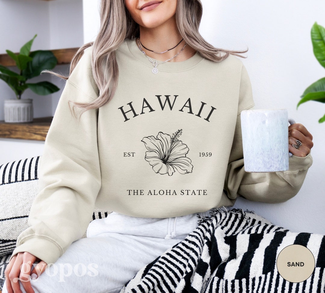 Hawaii Pullover Sweatshirt, Hawaii Crewneck, Hawaii Souvenir Gift ...