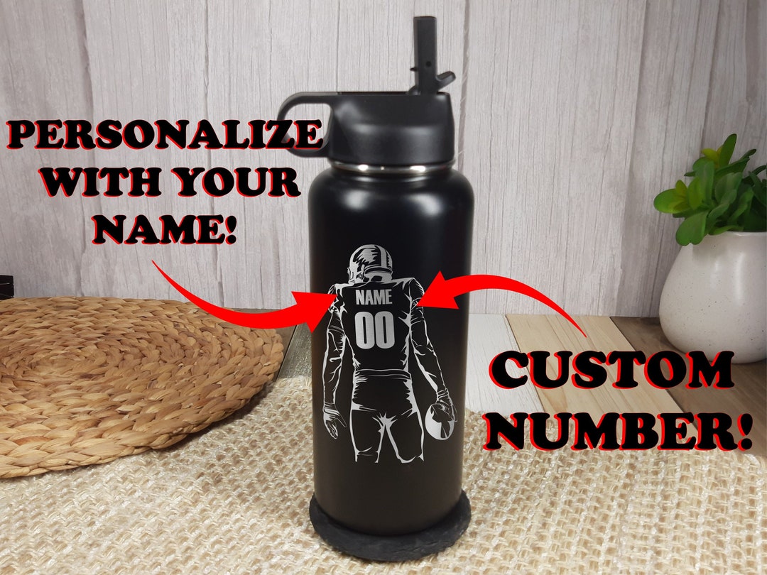 Personalized Football Player Water Bottle,football Player Water Bottle ...
