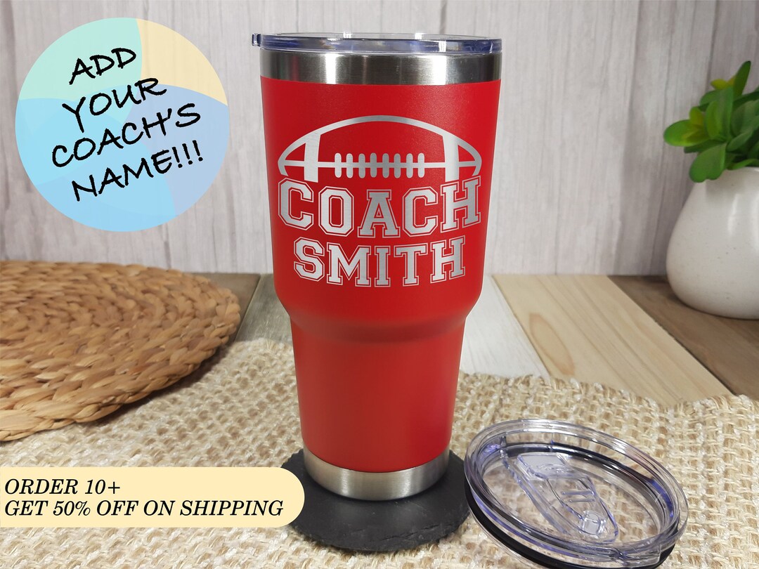 Football Coach Gift Personalized Football Cup Engraved Tumbler Coach ...